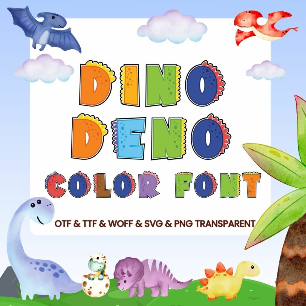 Dino Ddno - Color Font - MasterBundles