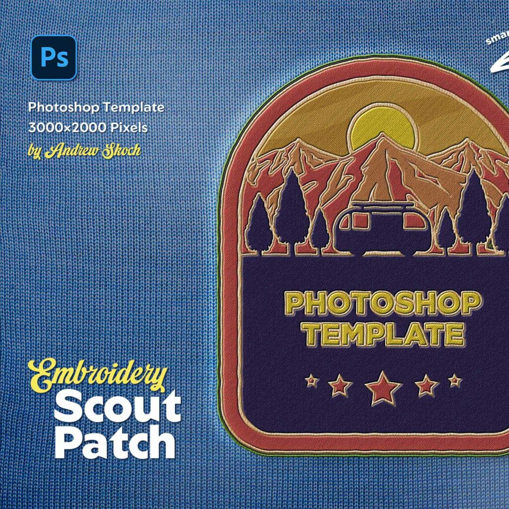 Embroidery Patch Mockup - MasterBundles