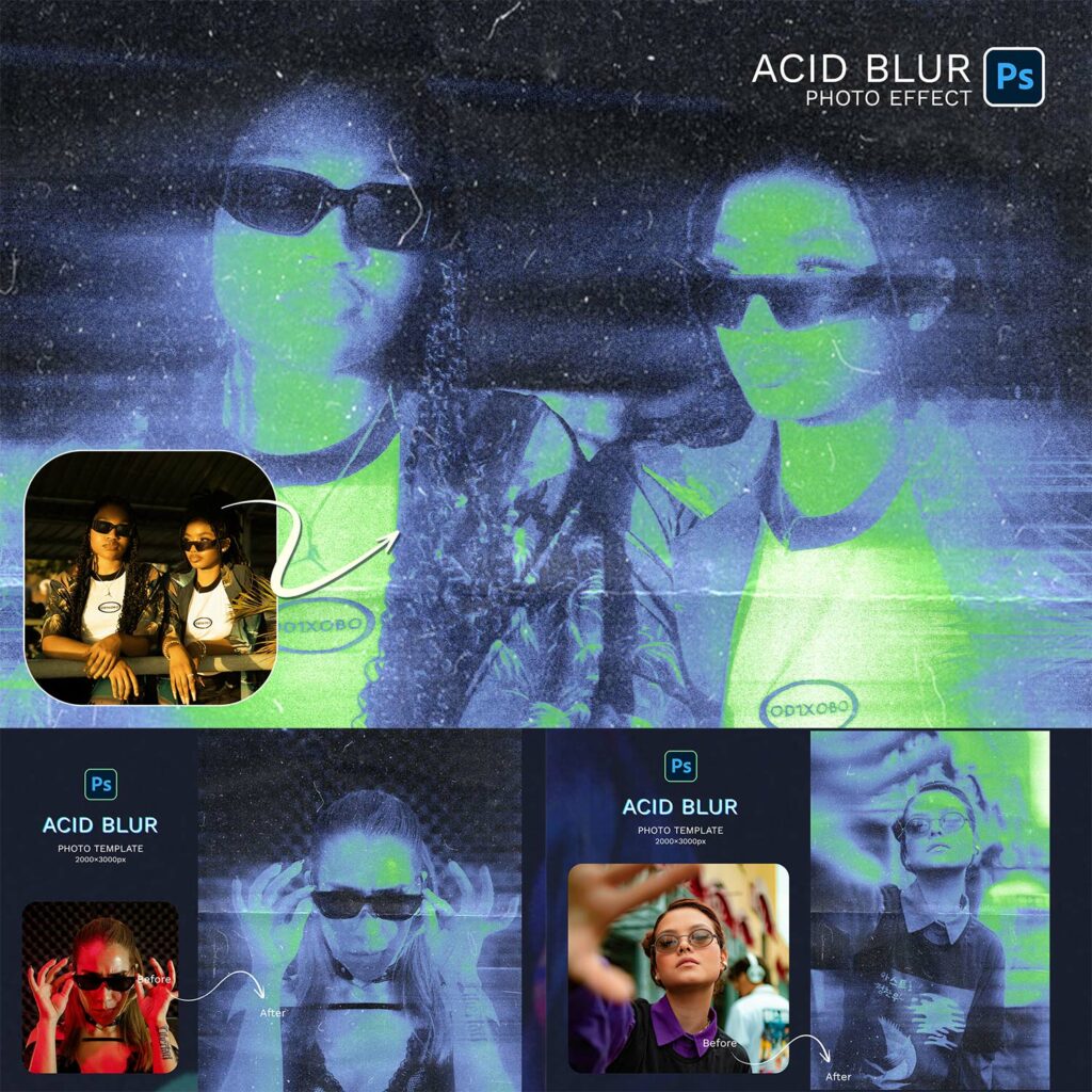 Acid Blur Photo Effect - MasterBundles