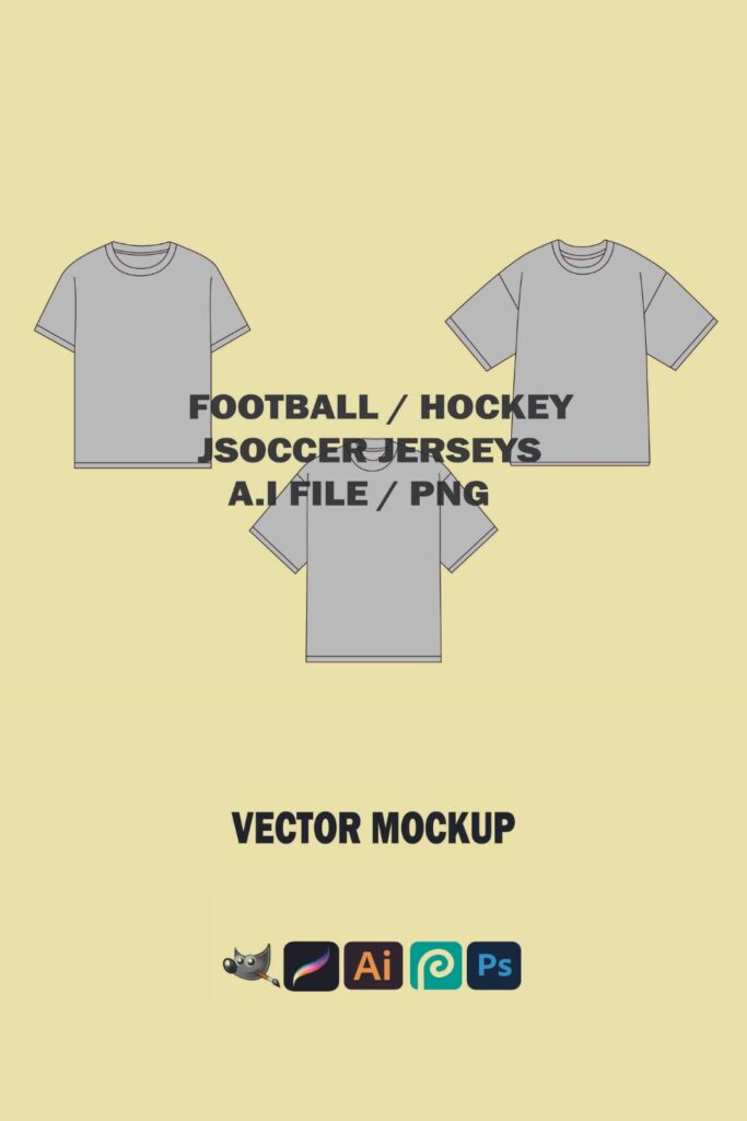 SoccerJersey Vector Mockup Footbaall Jersey Template Pack Illustrator ...