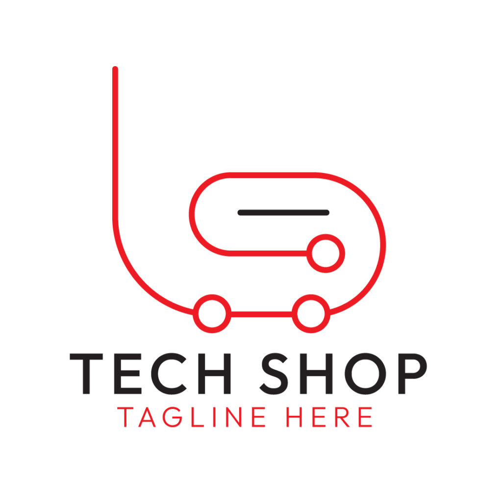 Minimalist Tech Shop E-commerce Logo Design Bundle - Master Bundle ...
