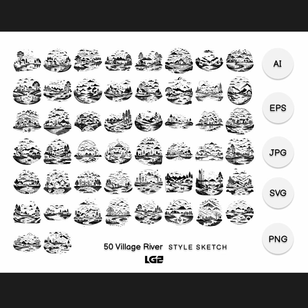 Village River Element Black - MasterBundles