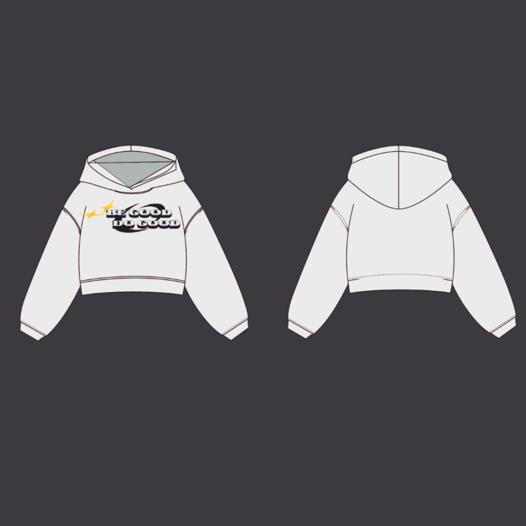 Cropped Hoodie Template Hoodie Mockup V2 Streetwear Vector Adobe ...