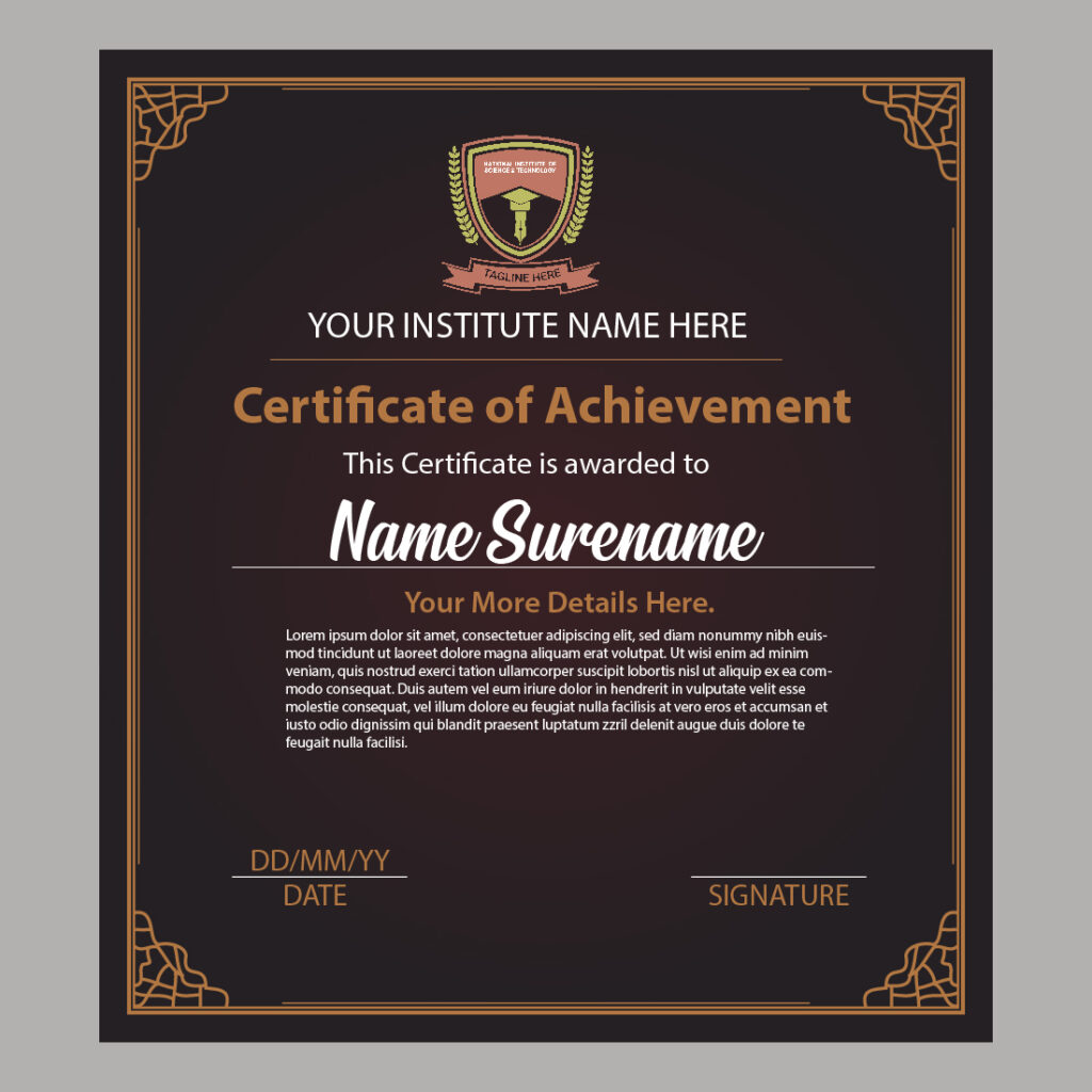 School, academy or any educational institute certificate template ...