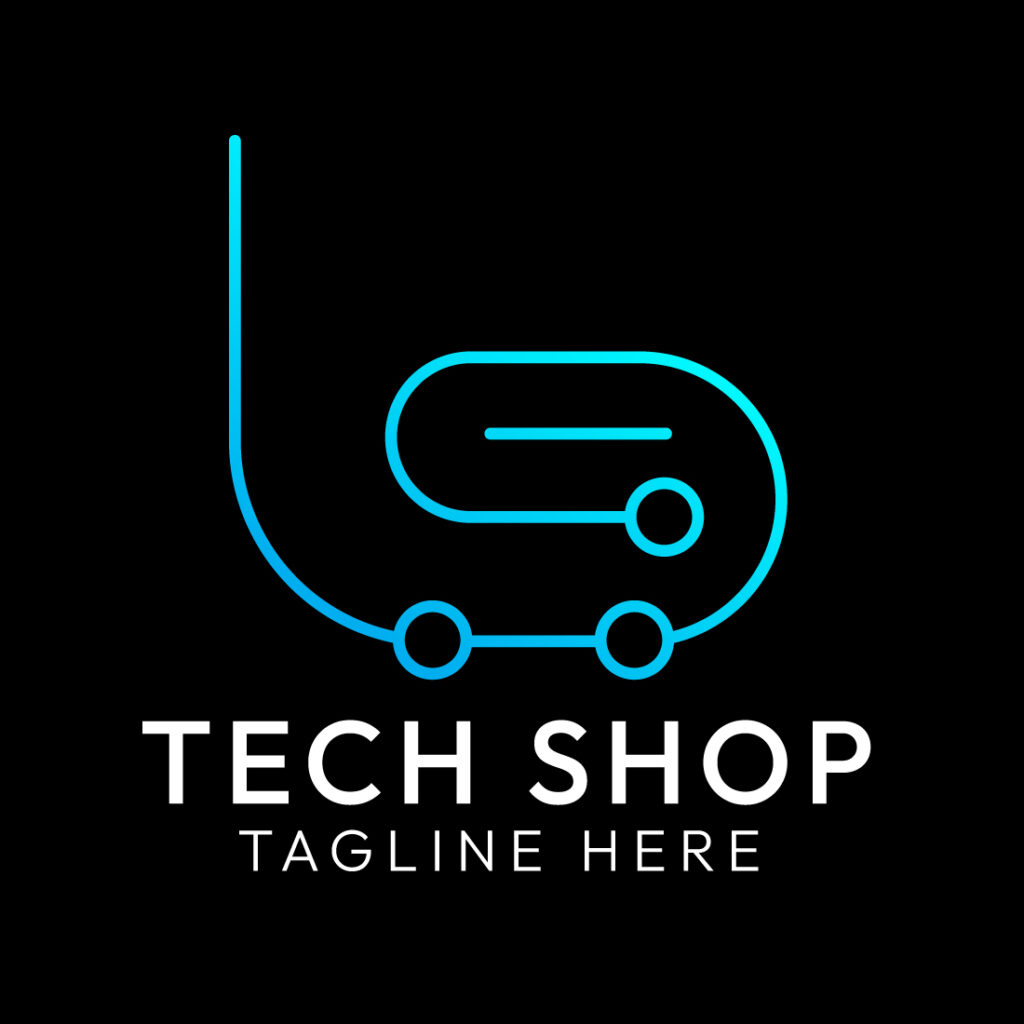 Minimalist Tech Shop E-commerce Logo Design Bundle - Master Bundle ...