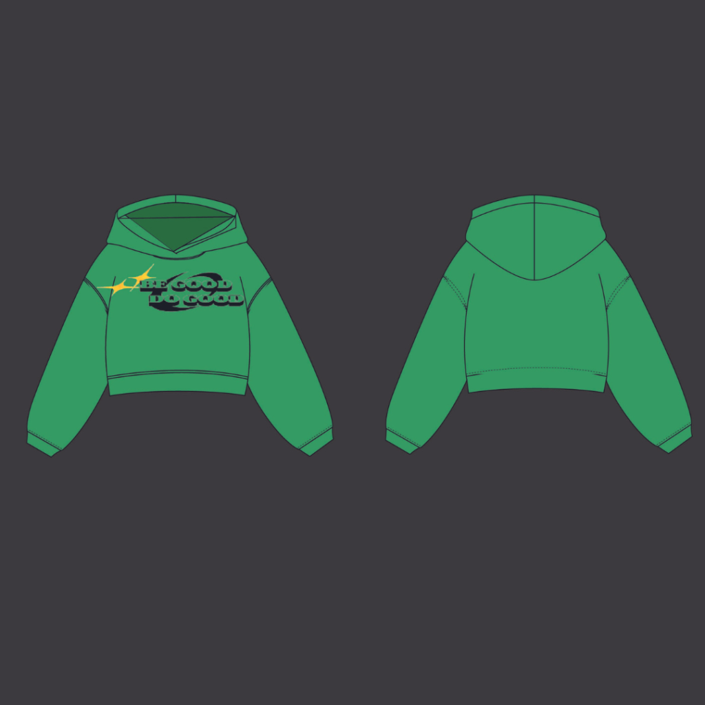 Cropped Hoodie Template Hoodie Mockup V2 Streetwear Vector Adobe ...