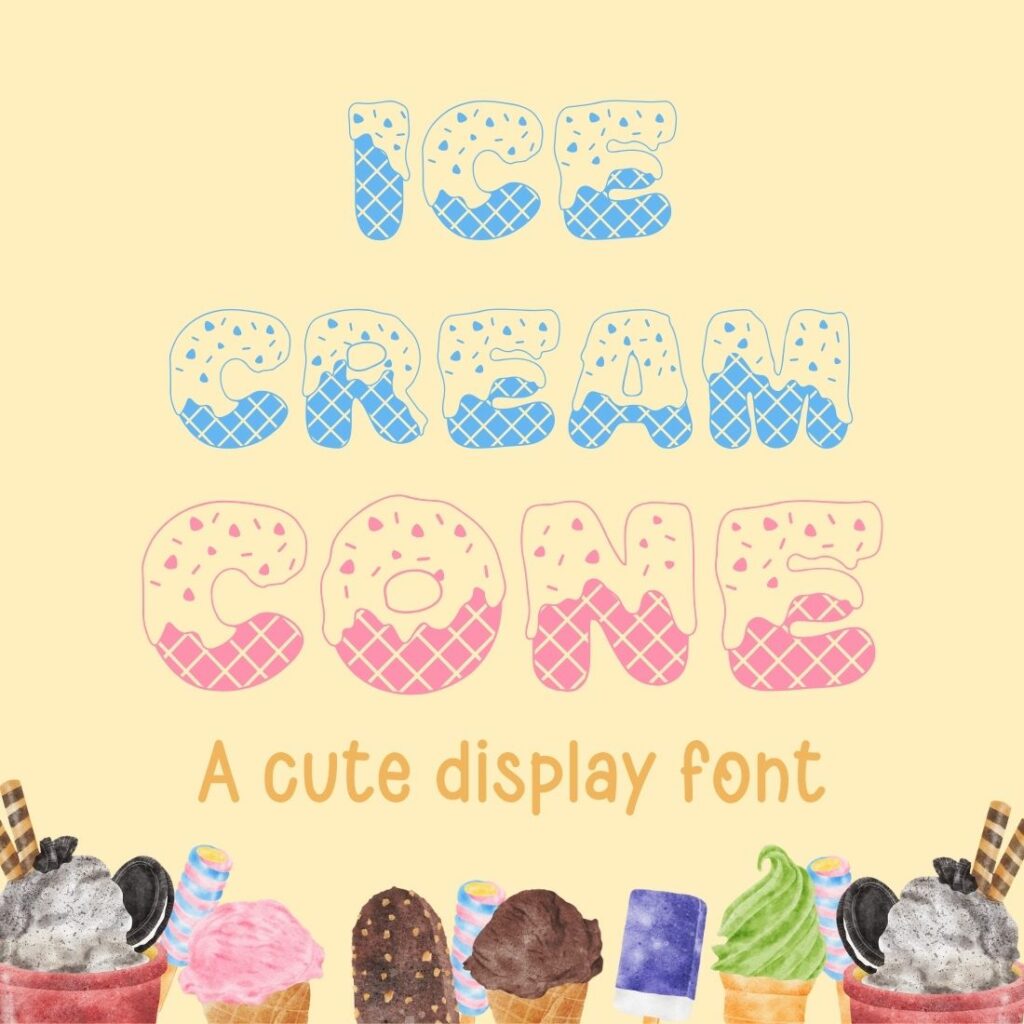 Ice Cream Cone - Display Font - MasterBundles