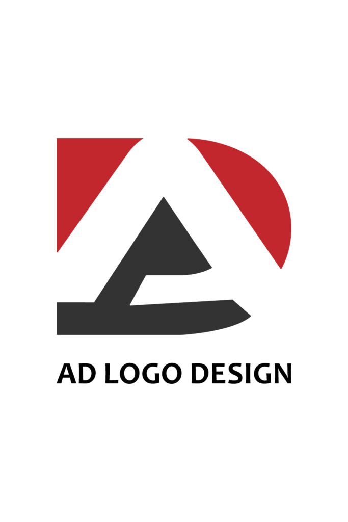 Professional AD letter logo design vector images. AD Unique logo red ...