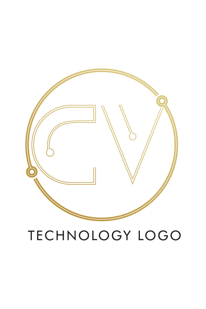 CV Technology logo design. Luxury CV letters logo vector icon ...