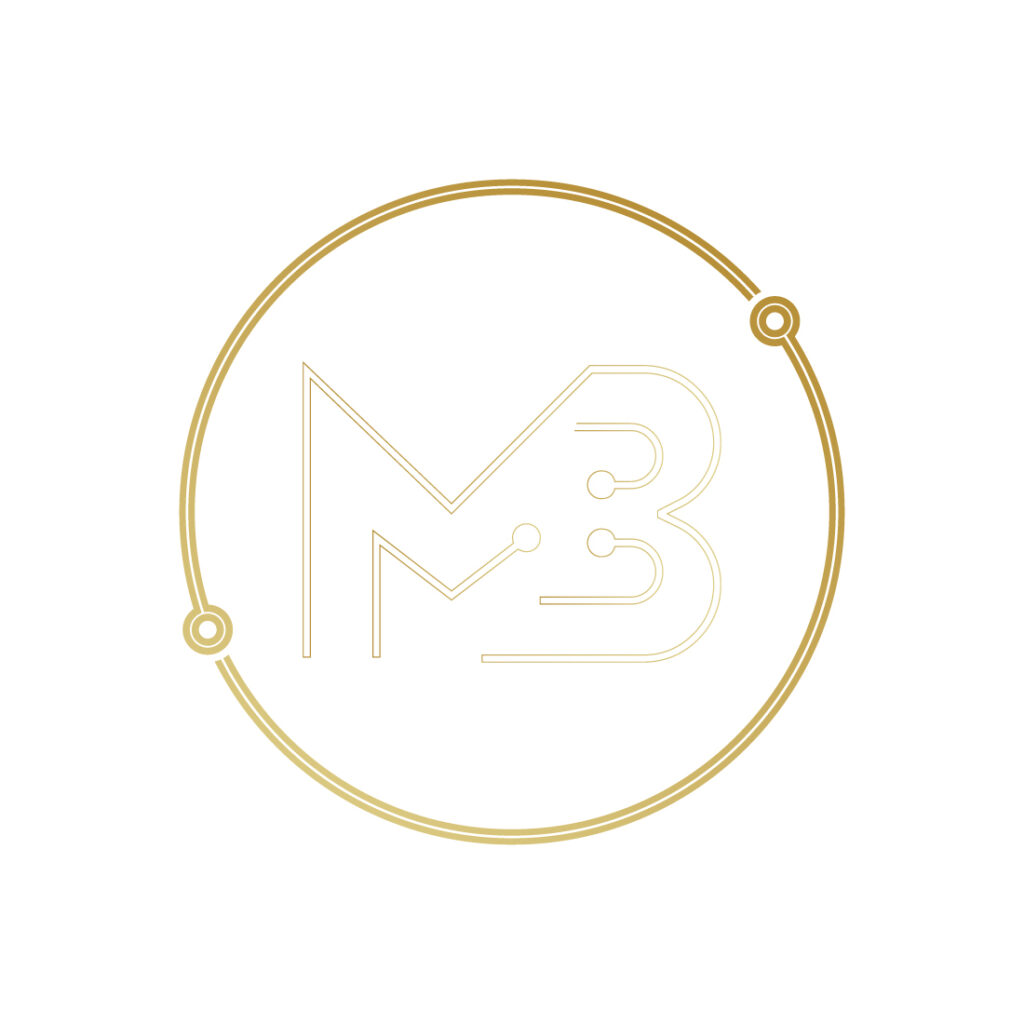 Technology MB logo design. Luxury MB letters logo circle golden color ...