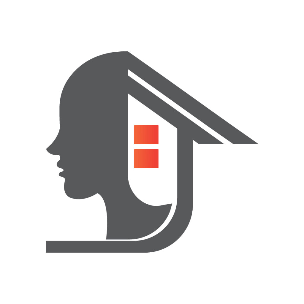 Human Head With Empty Home logo vector template icon illustration. Head ...