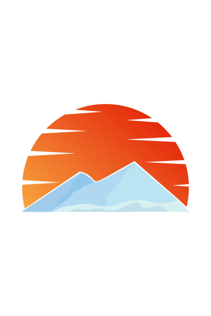 Himalaya logo design vector images. Mountain logo design With sun and ...