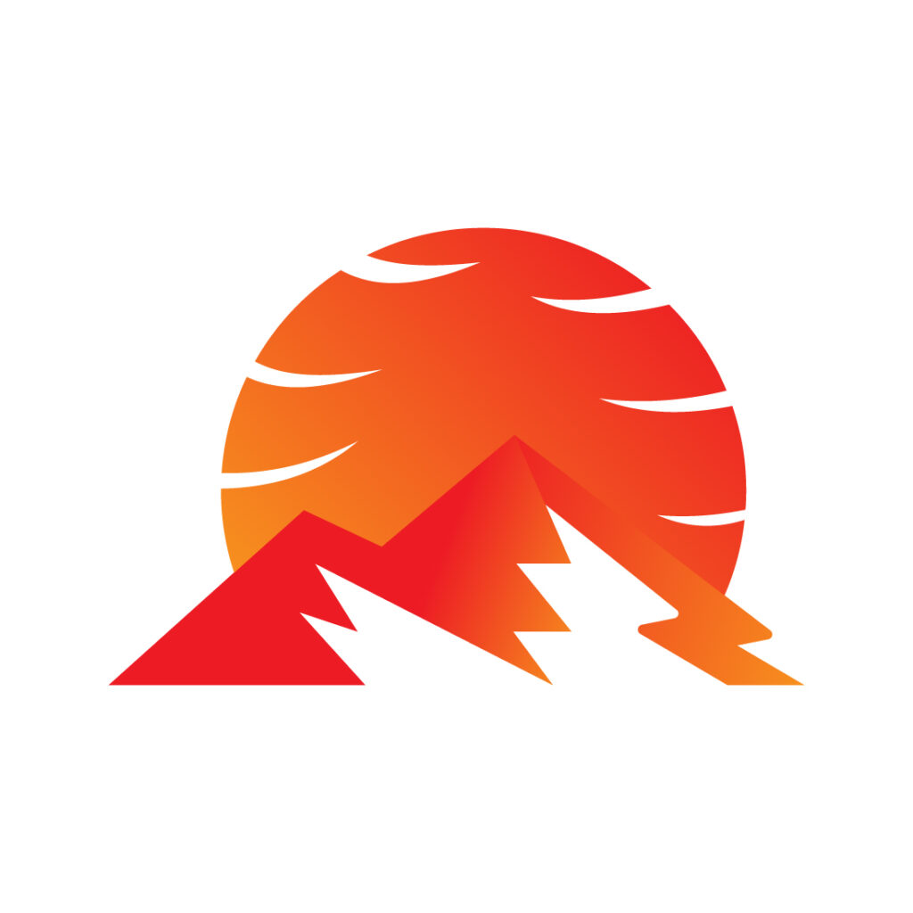 Himalaya logo design vector images. Mountain logo design With sun and ...