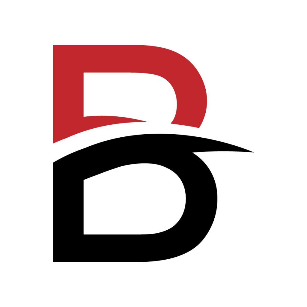 Initials B letter logo design vector icon design. B logo black and red ...
