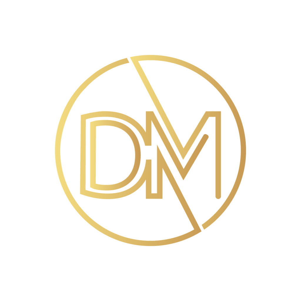 Luxury DM letters logo design vector images. MD golden color circle ...