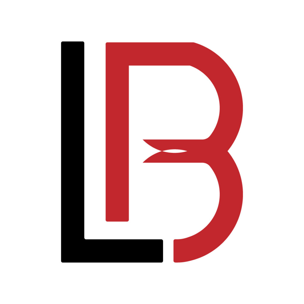 Initials LB letters logo design vector images. LB logo design red and ...