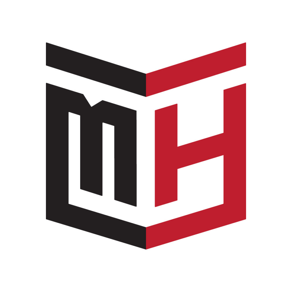 Professional MH letters logo design vector images. MH book logo design ...