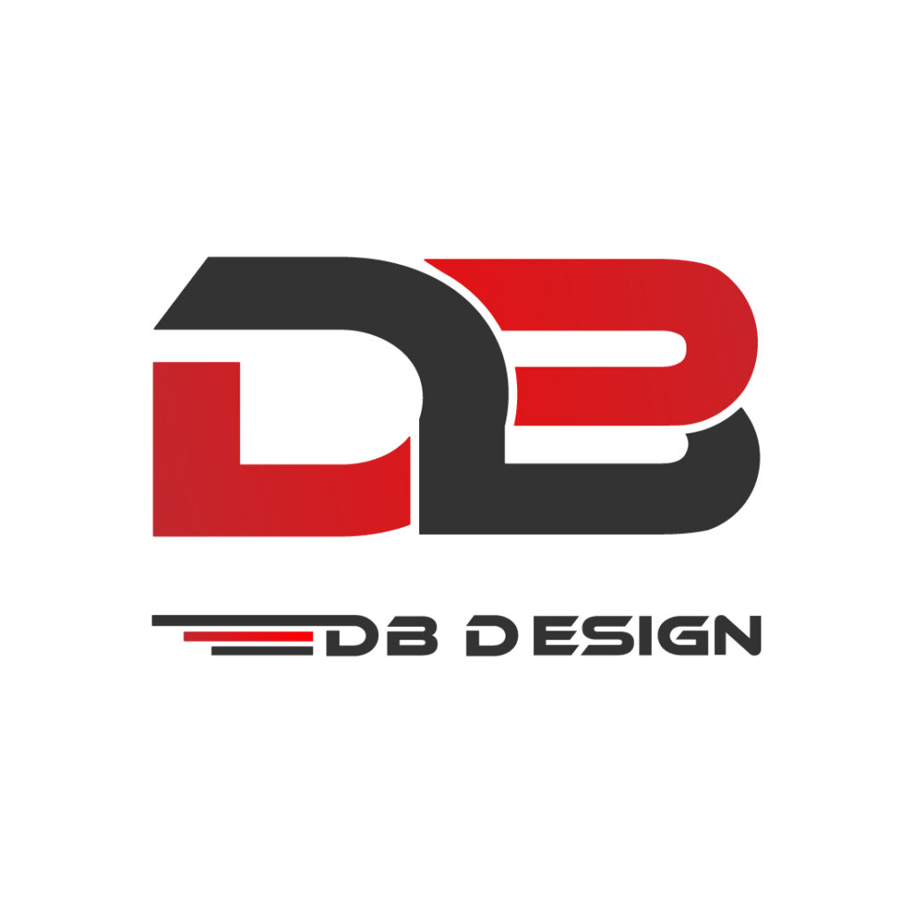 DB letters logo design vector images. DB logo red and black color ...