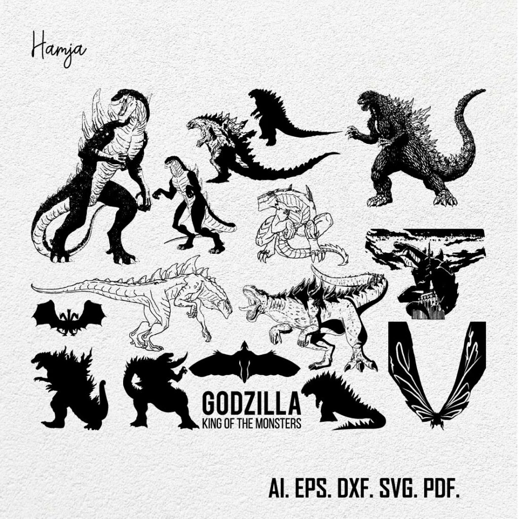 Godzilla svg Bundle, Godzilla svg, Godzilla Silhouette, Godzilla Clip ...