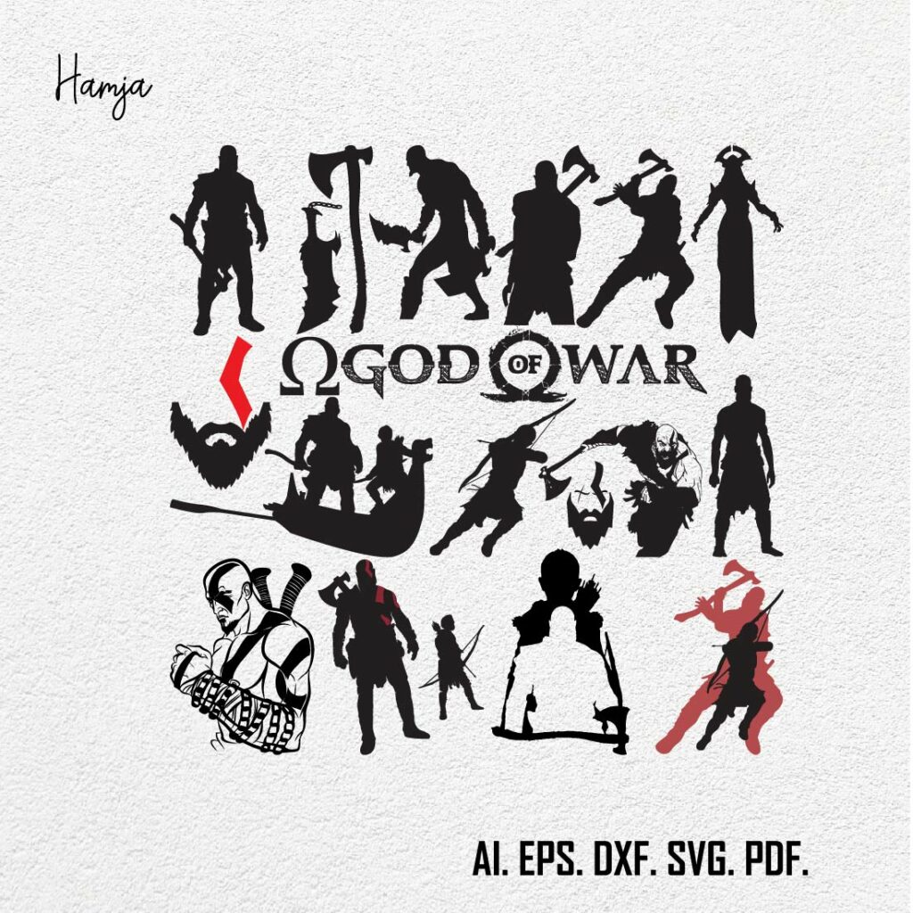 God Of War Vector Set, God of War SVG, Kratos SVG, Cricut Cut File ...