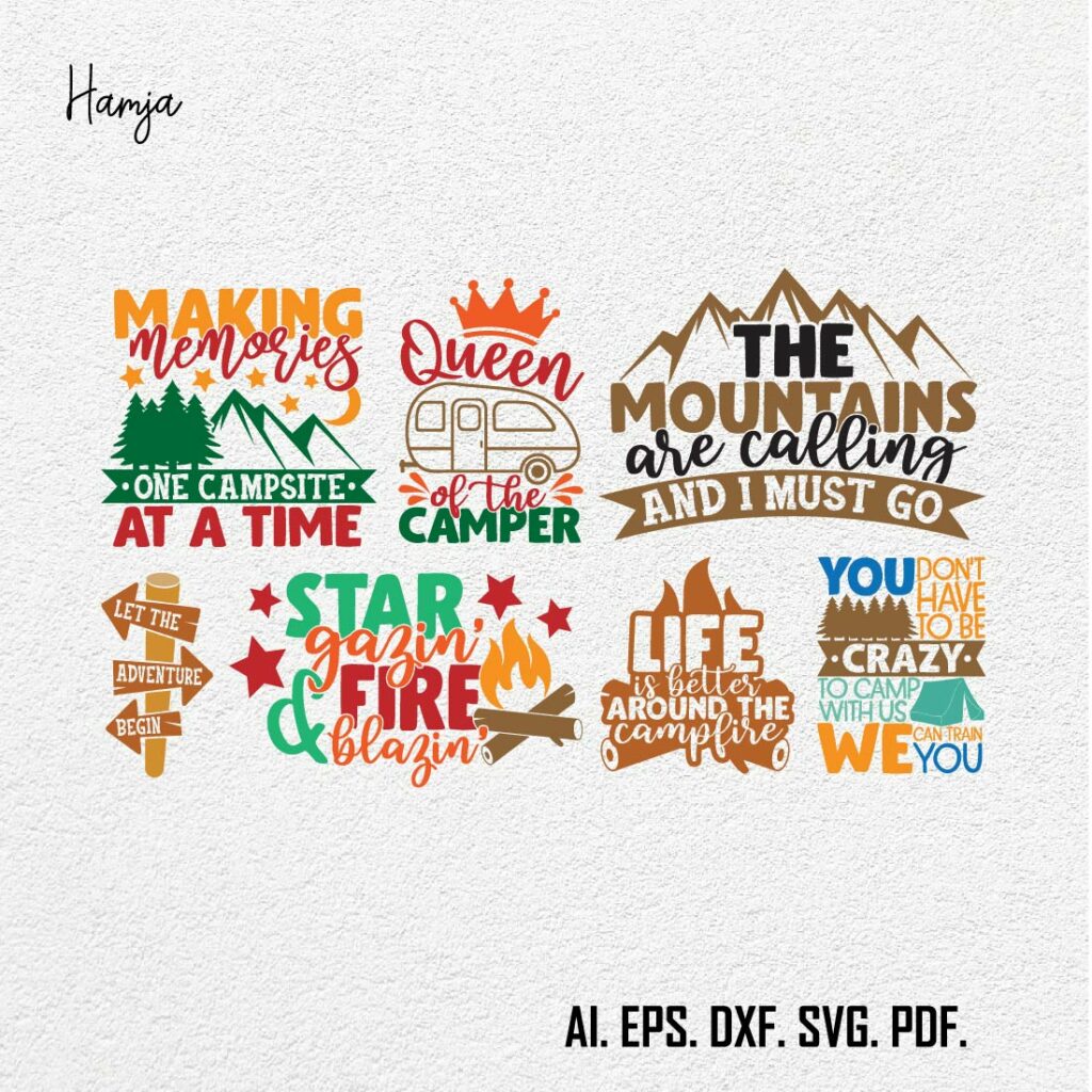 Camping SVG, Camping QUOTES Bundle, Camp Clipart, Camping Graphic ...