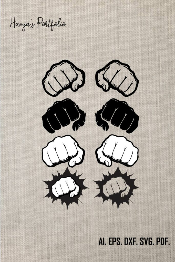Fist Svg, Boxer Svg, Fist clipart, Fist vector, Clenched fist svg ...