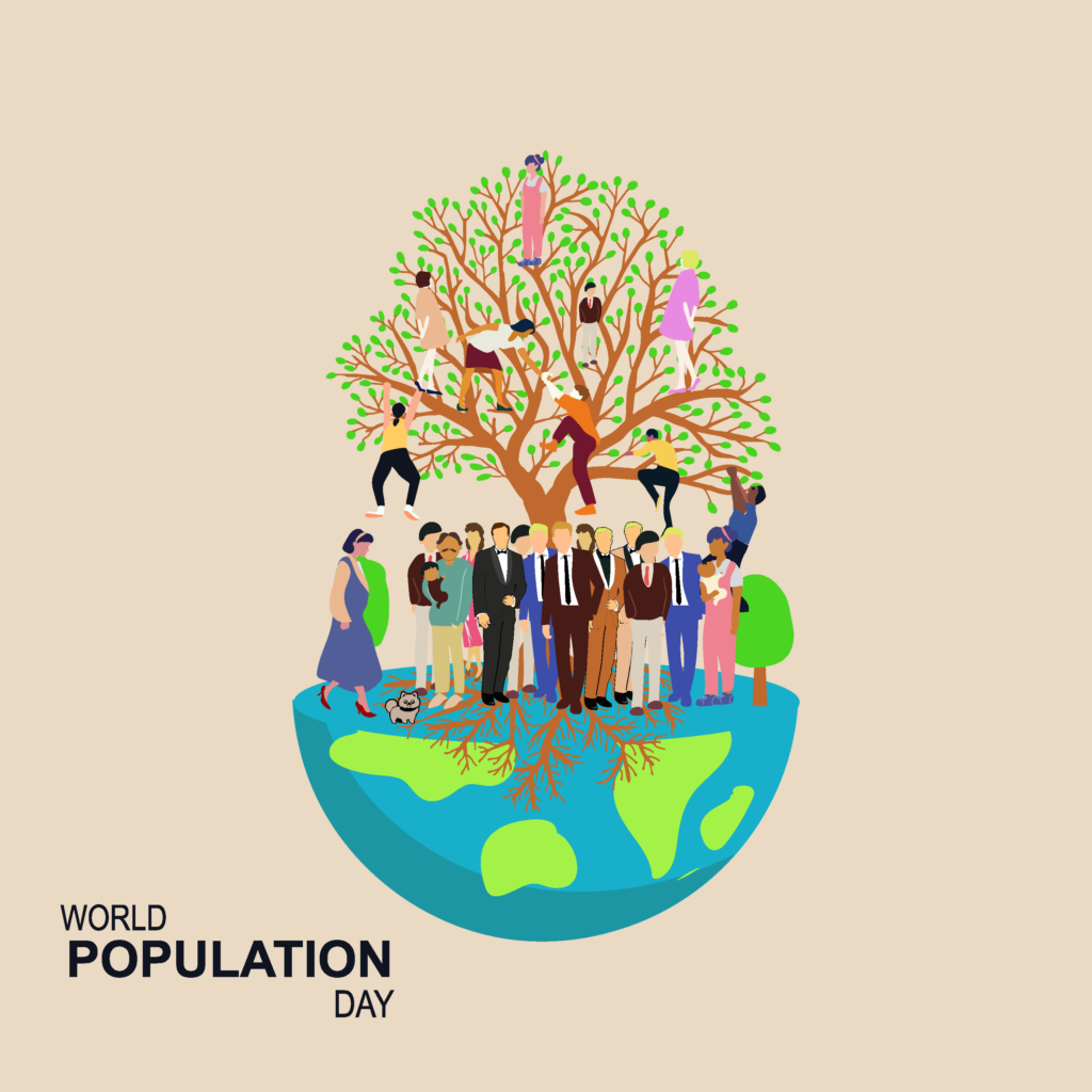 Flat world population day illustration - MasterBundles