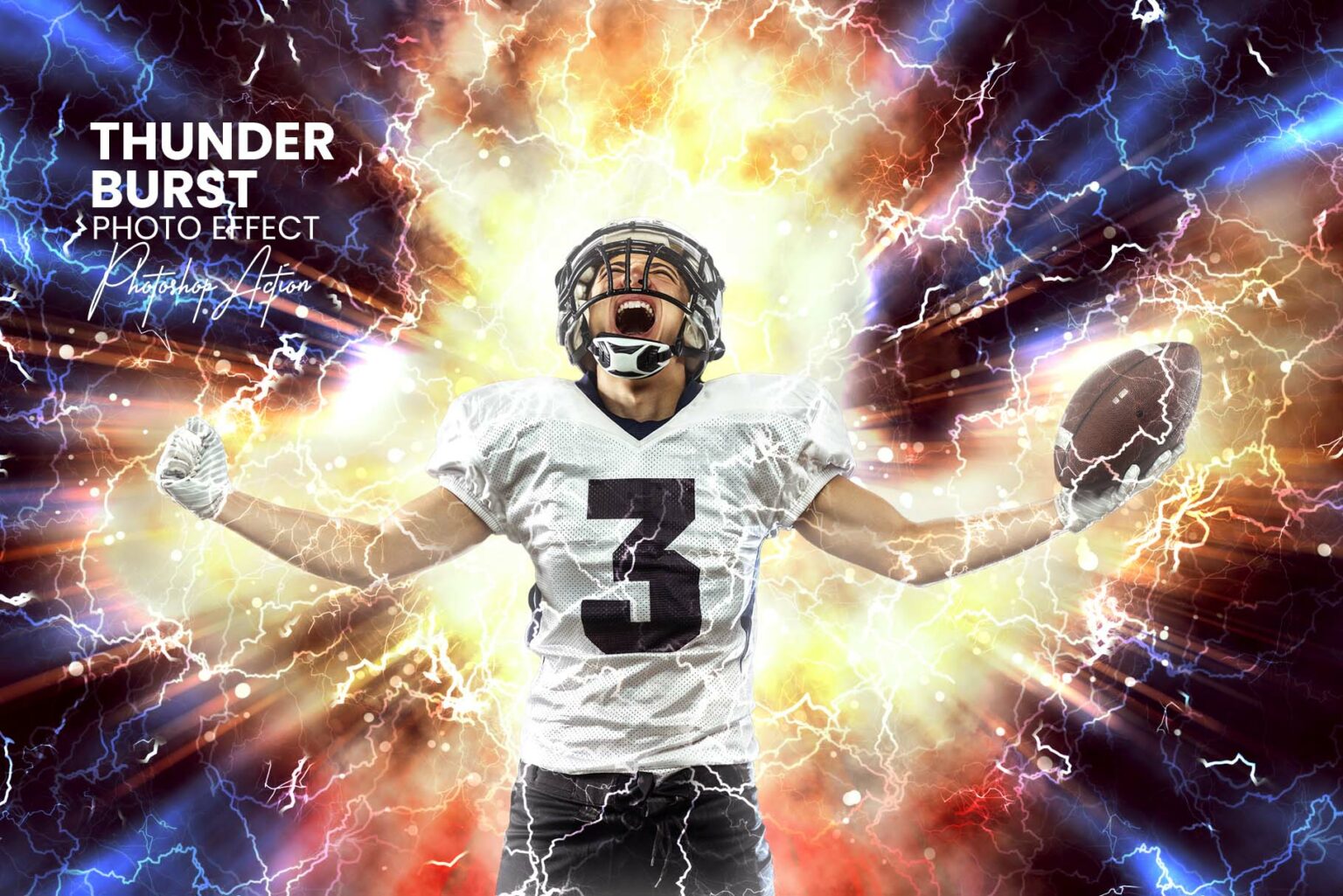Thunder Burst Photoshop Action - MasterBundles