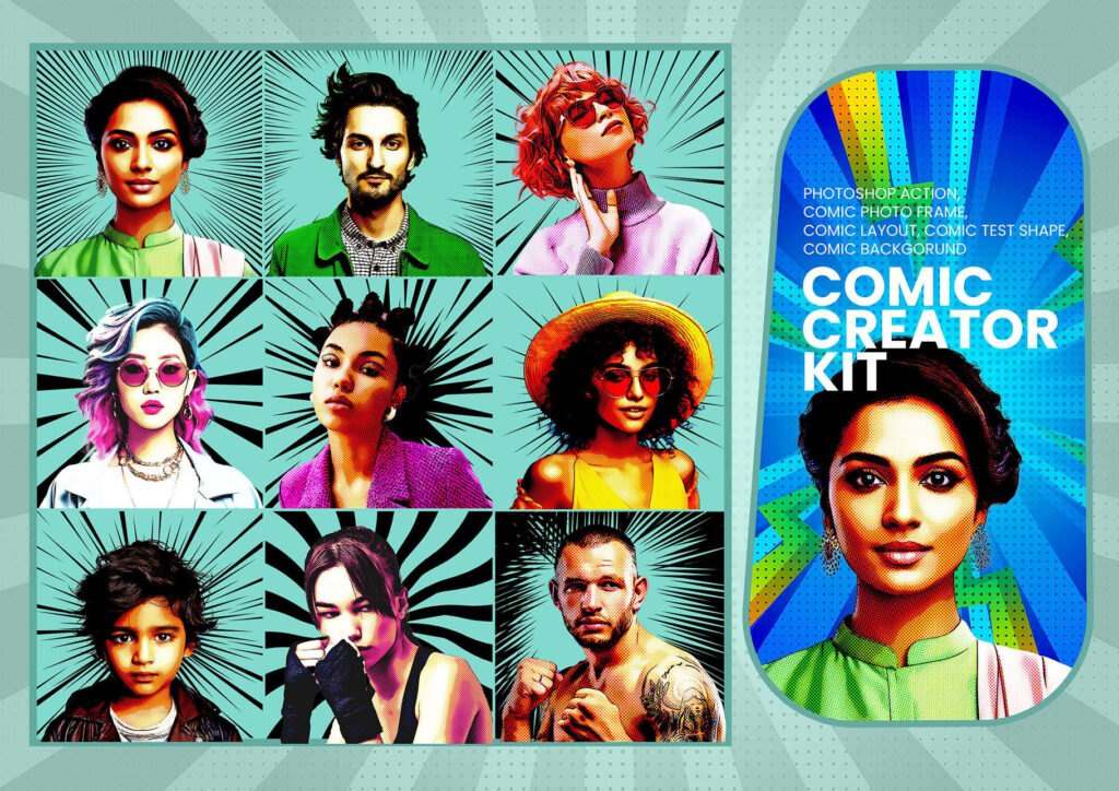 Comic Creator Kit Photoshop Action - MasterBundles