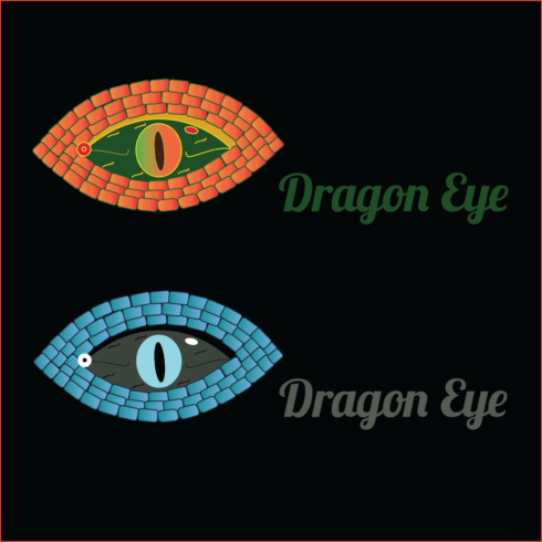 Dragon eye logo with color variations - MasterBundles