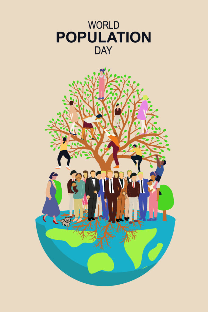 Flat world population day illustration - MasterBundles