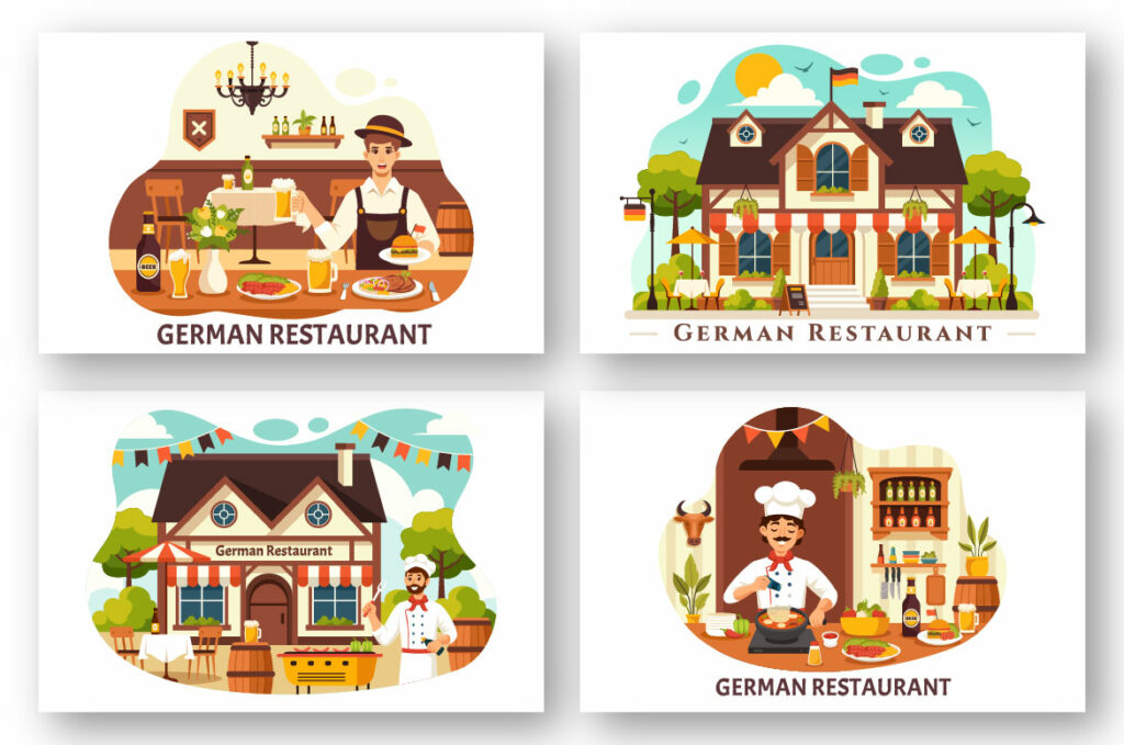 10 German Food Restaurant Illustration - MasterBundles