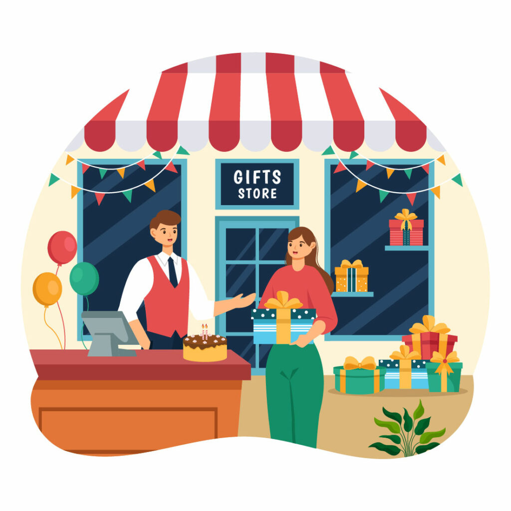 8 Gifts Store Design Illustration - MasterBundles