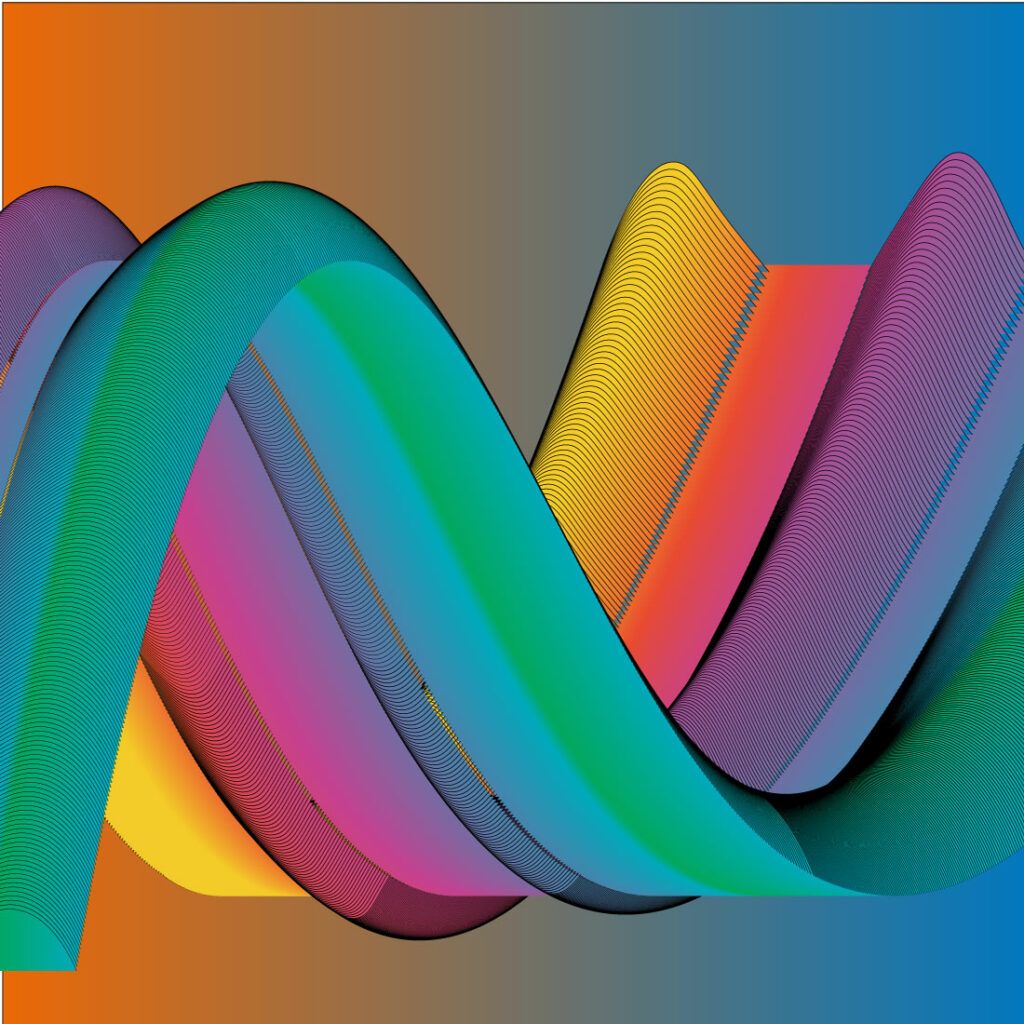 Gradiant Background with rainbow wave - MasterBundles