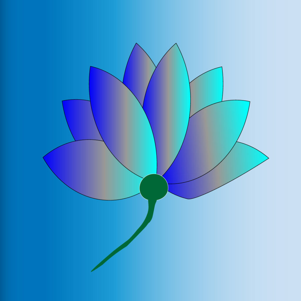 Gradient Background With Blue Lotus Flower Masterbundles