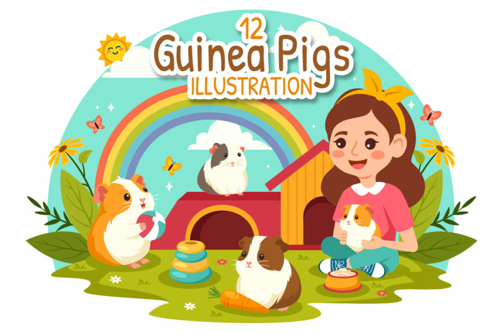 12 Guinea Pig Pets Illustration - MasterBundles