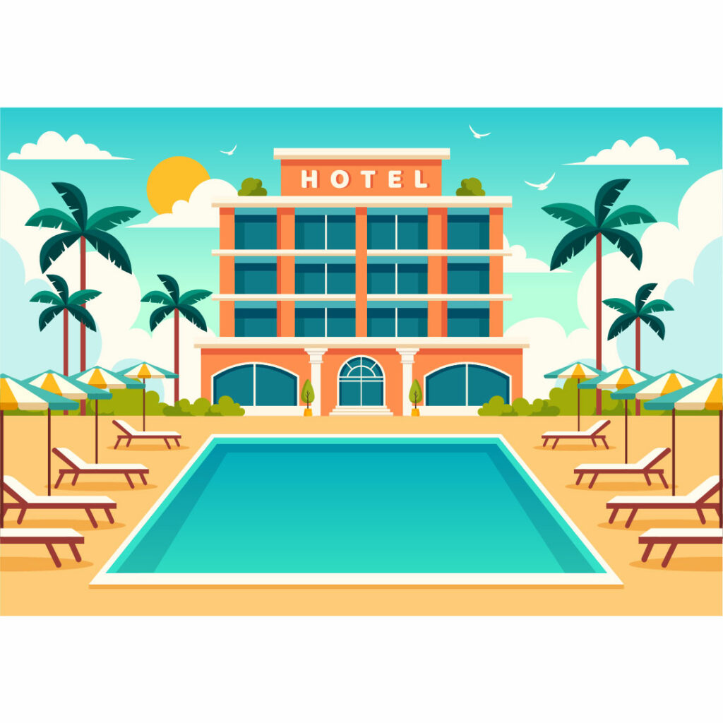 10 Hotel Vector Illustration - MasterBundles