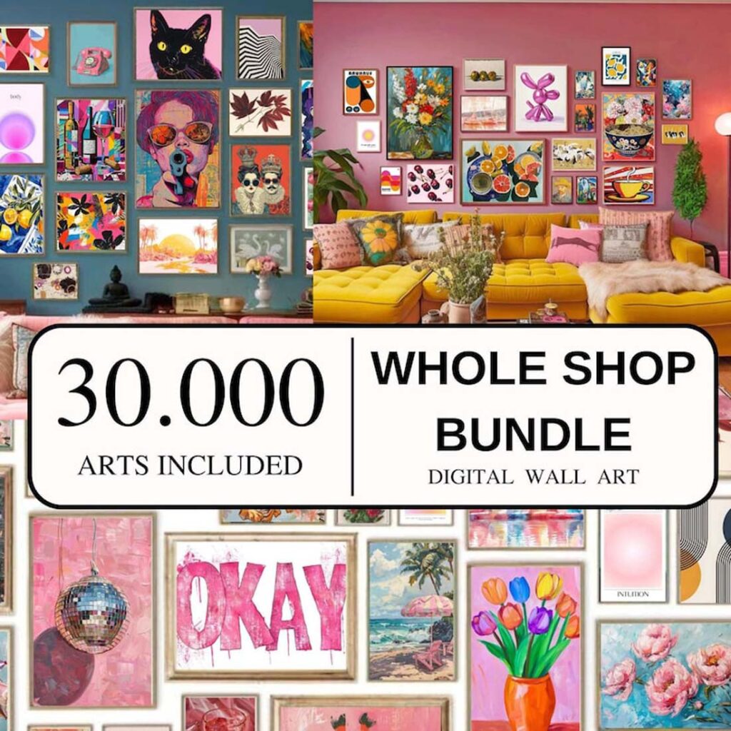 WHOLE SHOP SALE, 30.000 Mega Bundle Wall Art, Gallery Wall Art ...