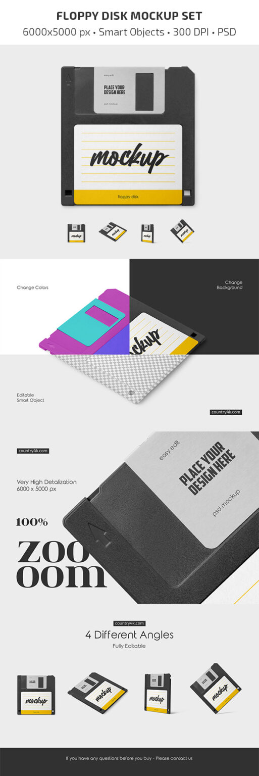 Floppy Disk Mockup Set - MasterBundles