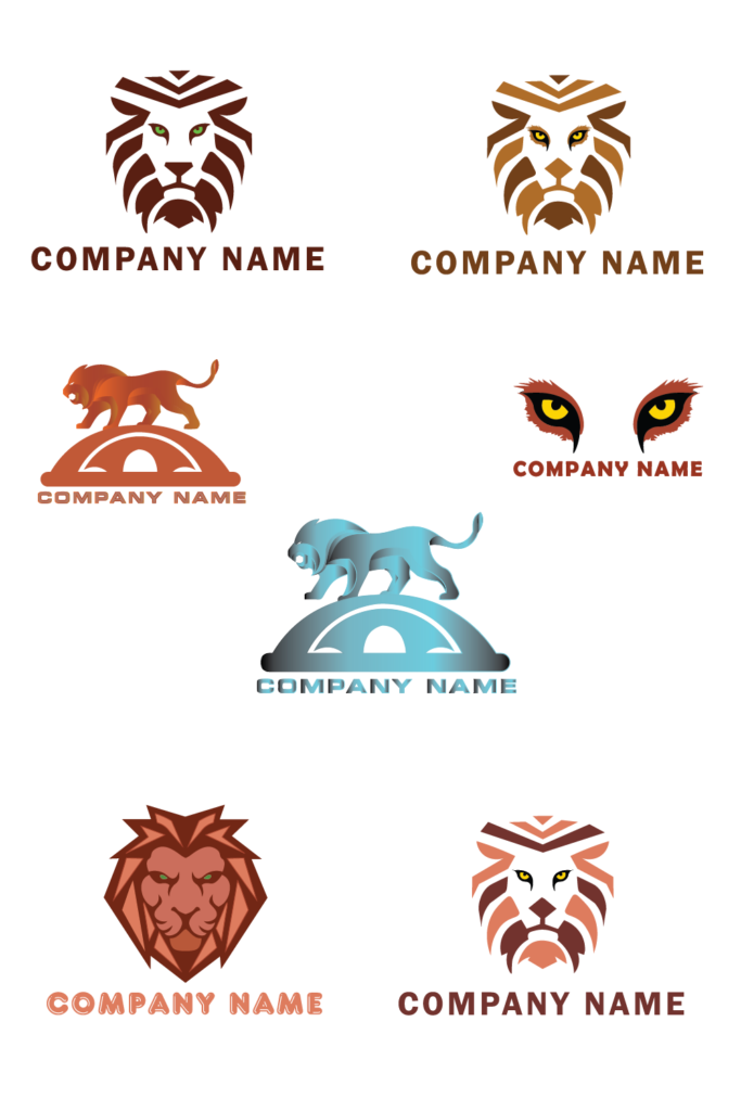 Lion 4 logos templates with color variations - MasterBundles