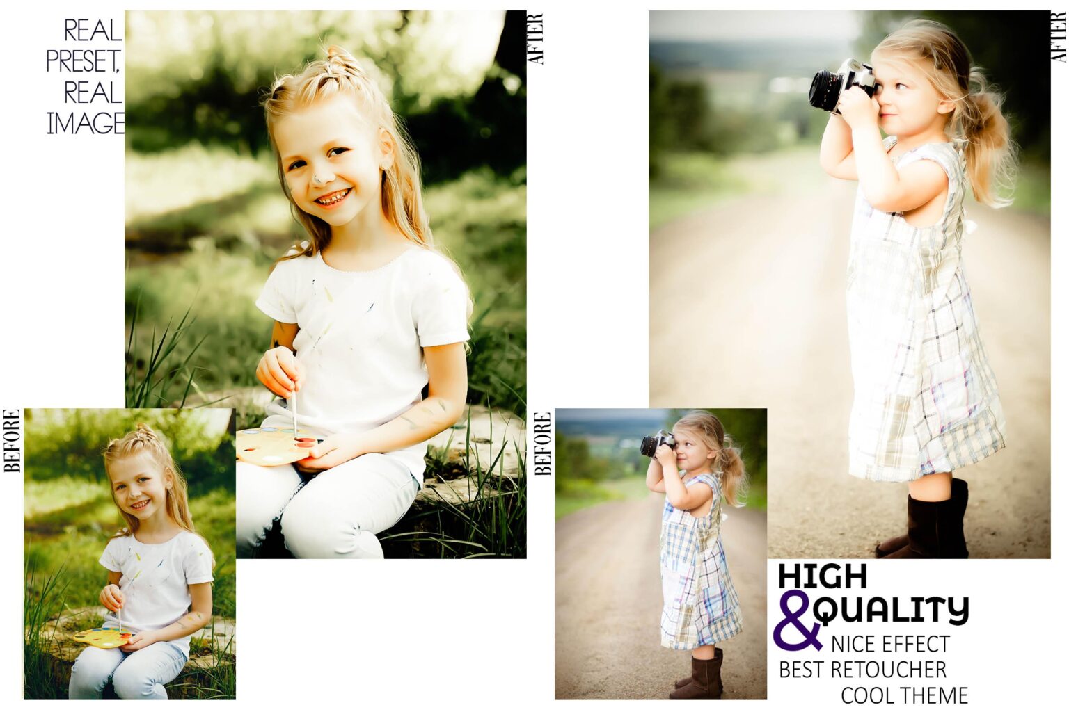 12 Photoshop Actions, Cute Kids Ps Action, Bright ACR Preset, Children ...