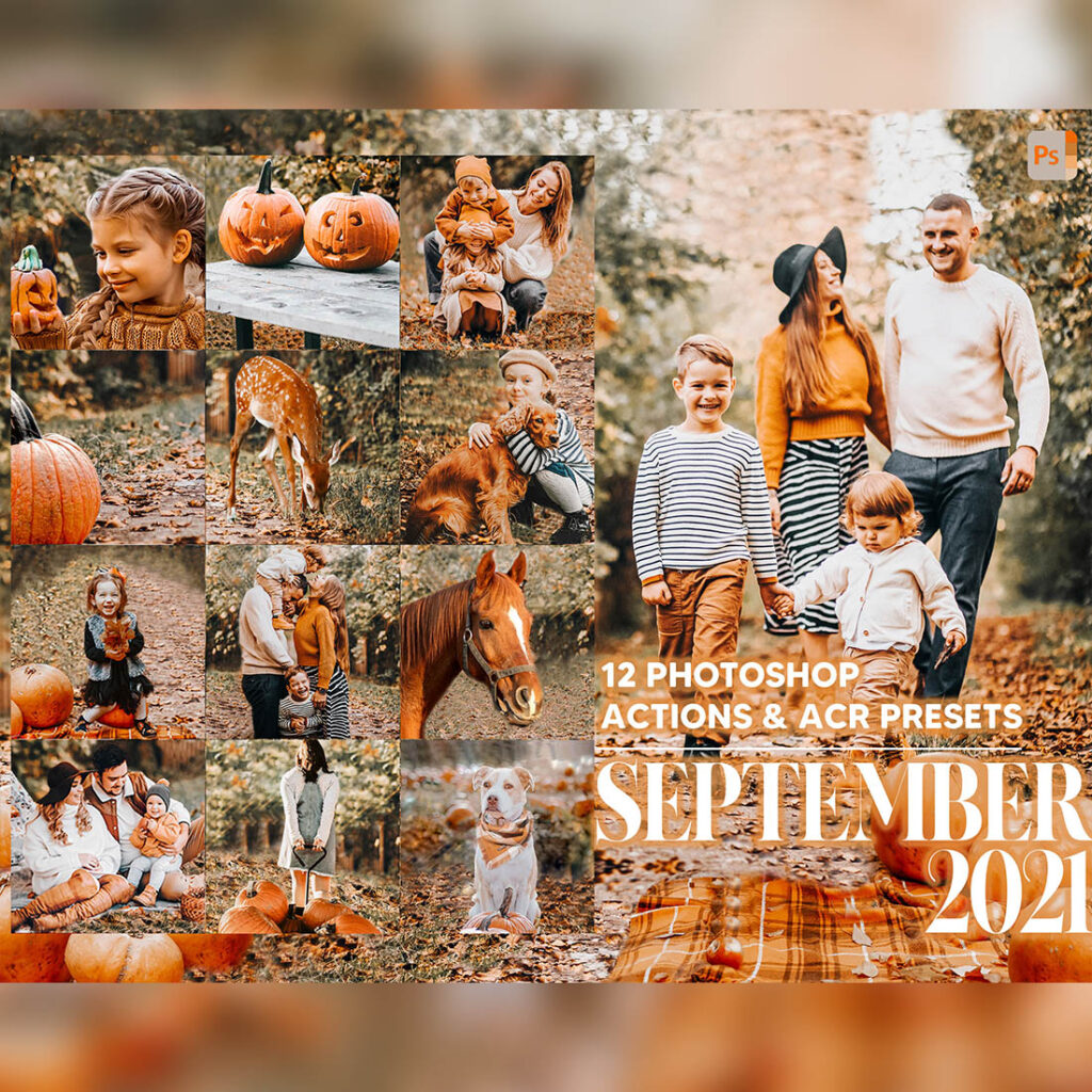 12 Photoshop Actions, September 2021 Ps Action, Pumpkin ACR Preset ...