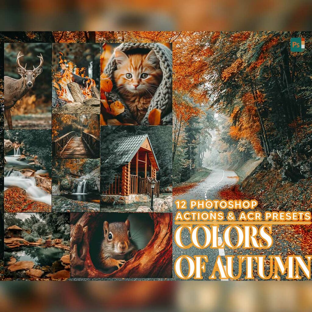12 Photoshop Actions, Colors of Autumn Ps Action, Moody Nature ACR ...