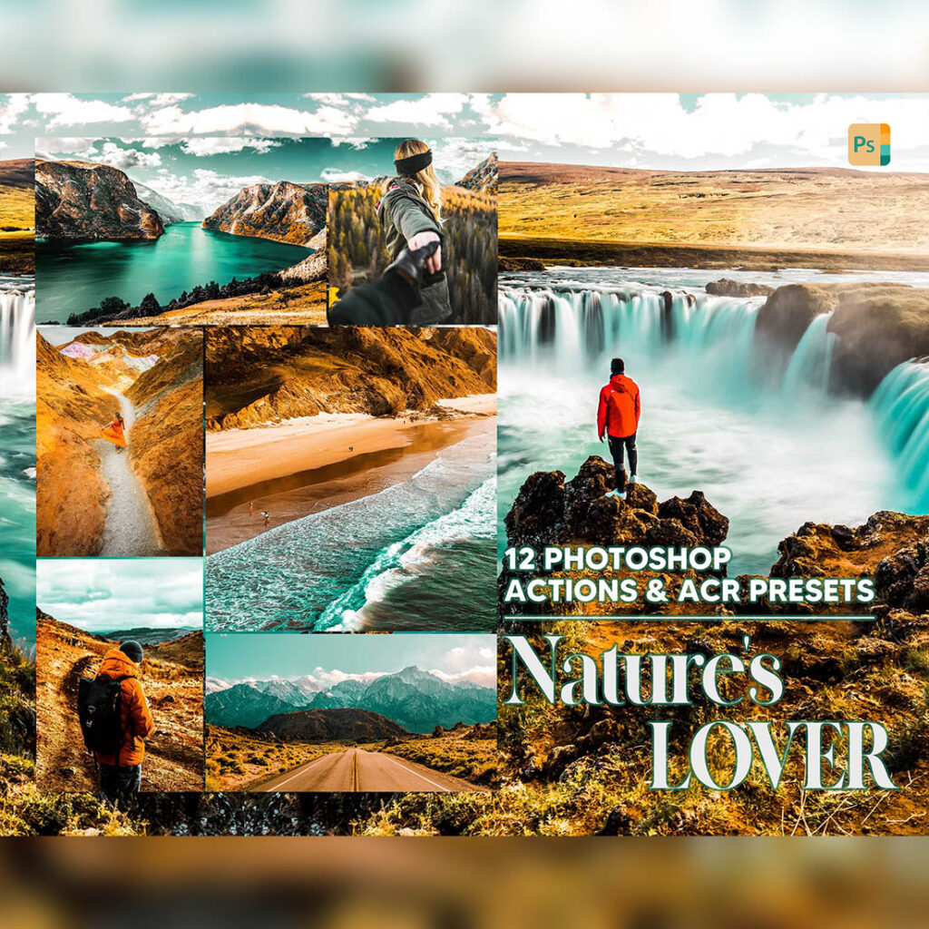 12 Photoshop Actions, Nature's Lover Ps Action, Landscape ACR Preset ...