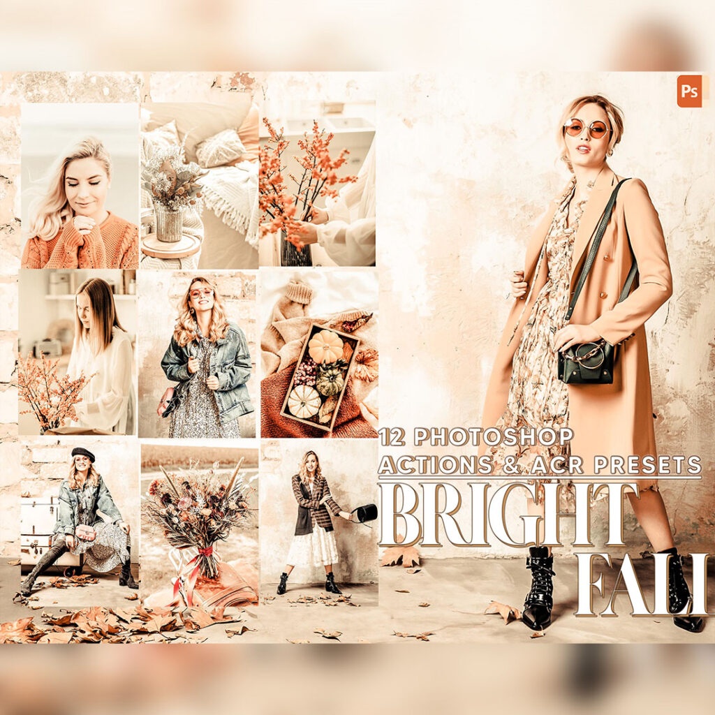 12 Photoshop Actions, Bright Fall Ps Action, Autumn ACR Preset ...