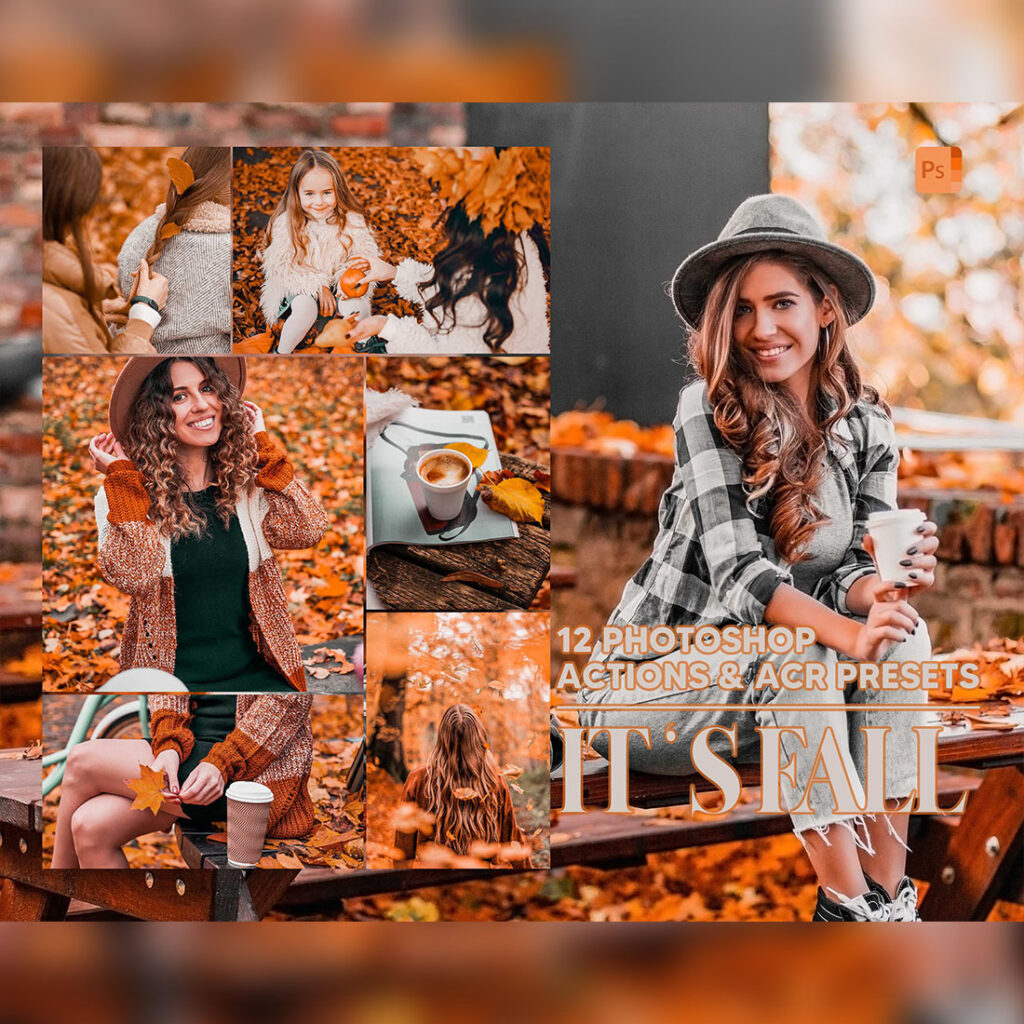 12 Photoshop Actions, It's Fall Ps Action, Autumn ACR Preset, Halloween ...