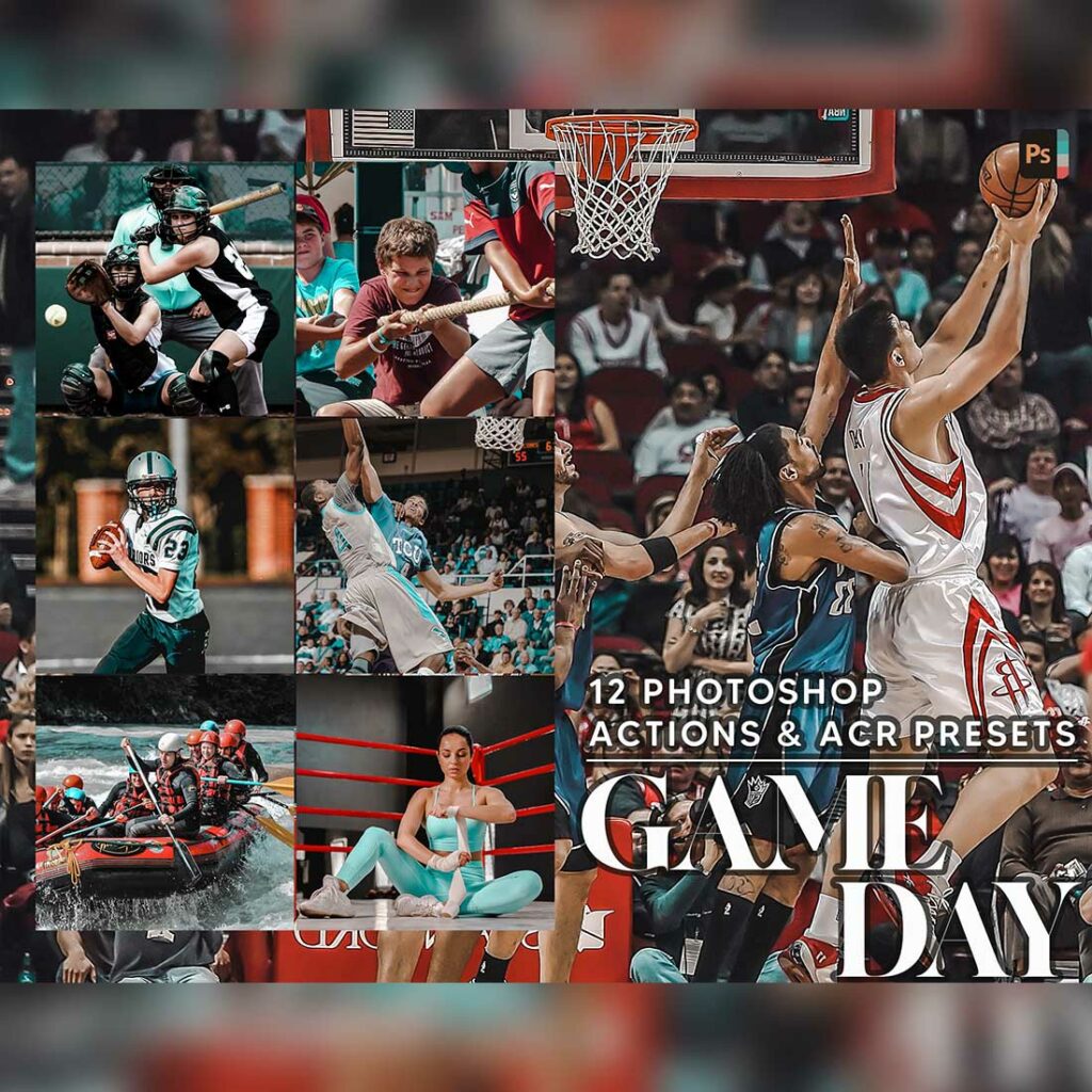 12 Photoshop Actions, Game Day Ps Action, Moody Stadium ACR Preset ...