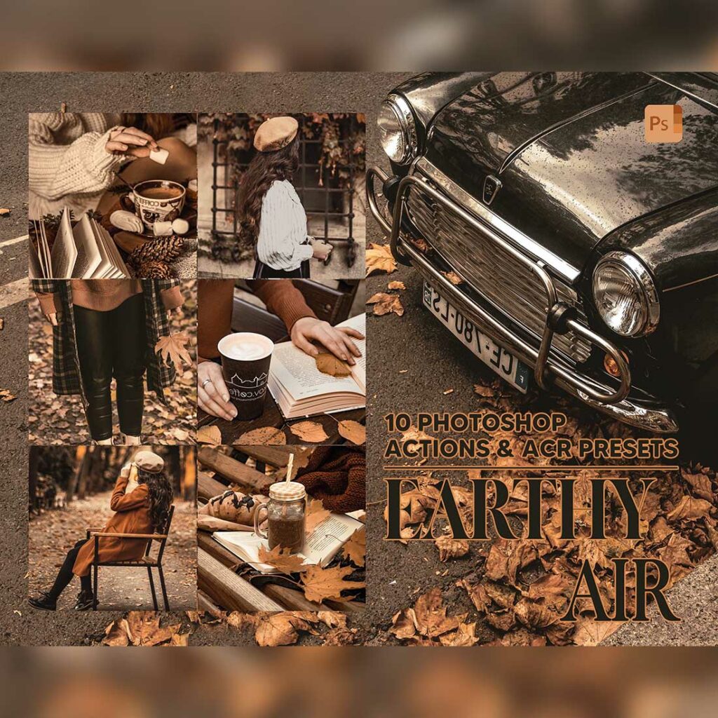 10 Photoshop Actions, Earthy Air Ps Action, Autumn ACR Preset, Warm Ps ...