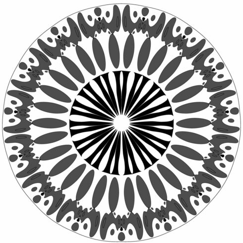Mandala-Art-with-Bat-in-black-and-white - MasterBundles