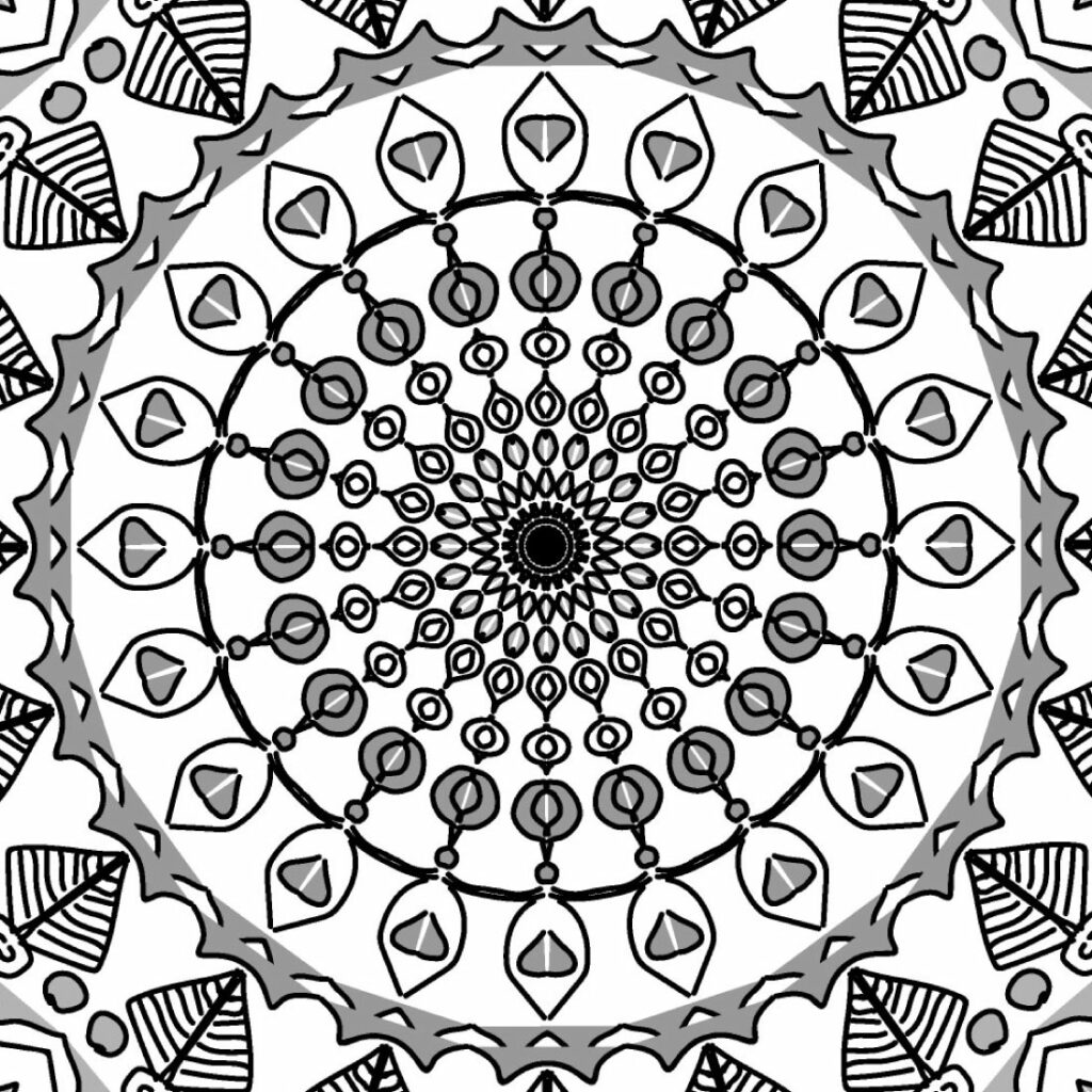Mandala art with black and gray - MasterBundles